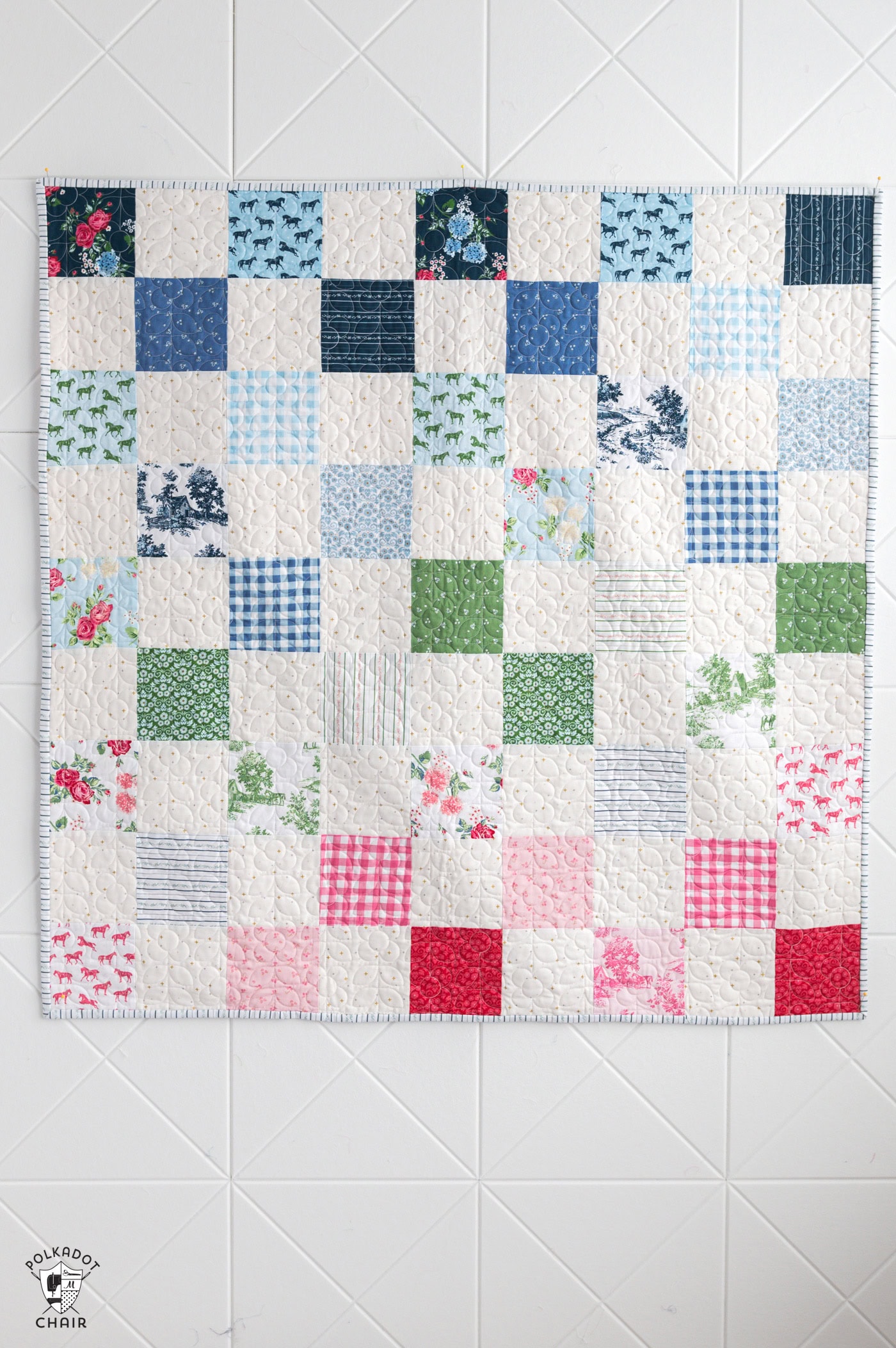 Simple Charm Pack Baby Quilt Pattern - The Polka Dot Chair