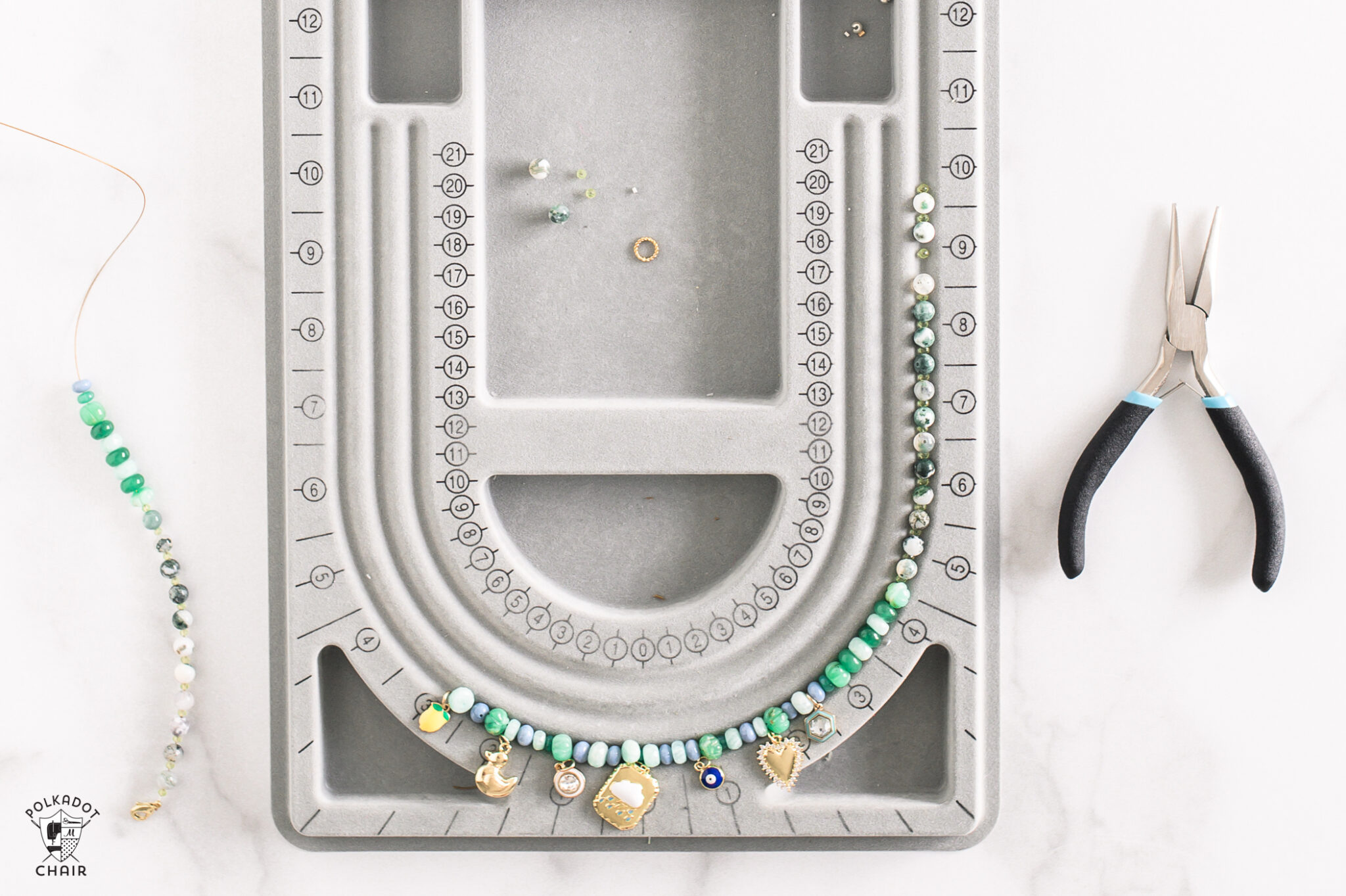 Easy Beaded Charm Necklace Tutorial with Step-by-Step Photos - Polka ...