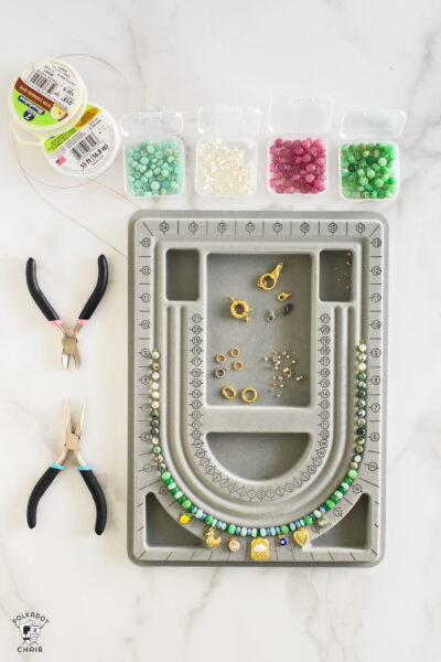 Easy Beaded Charm Necklace Tutorial with Step-by-Step Photos - Polka ...