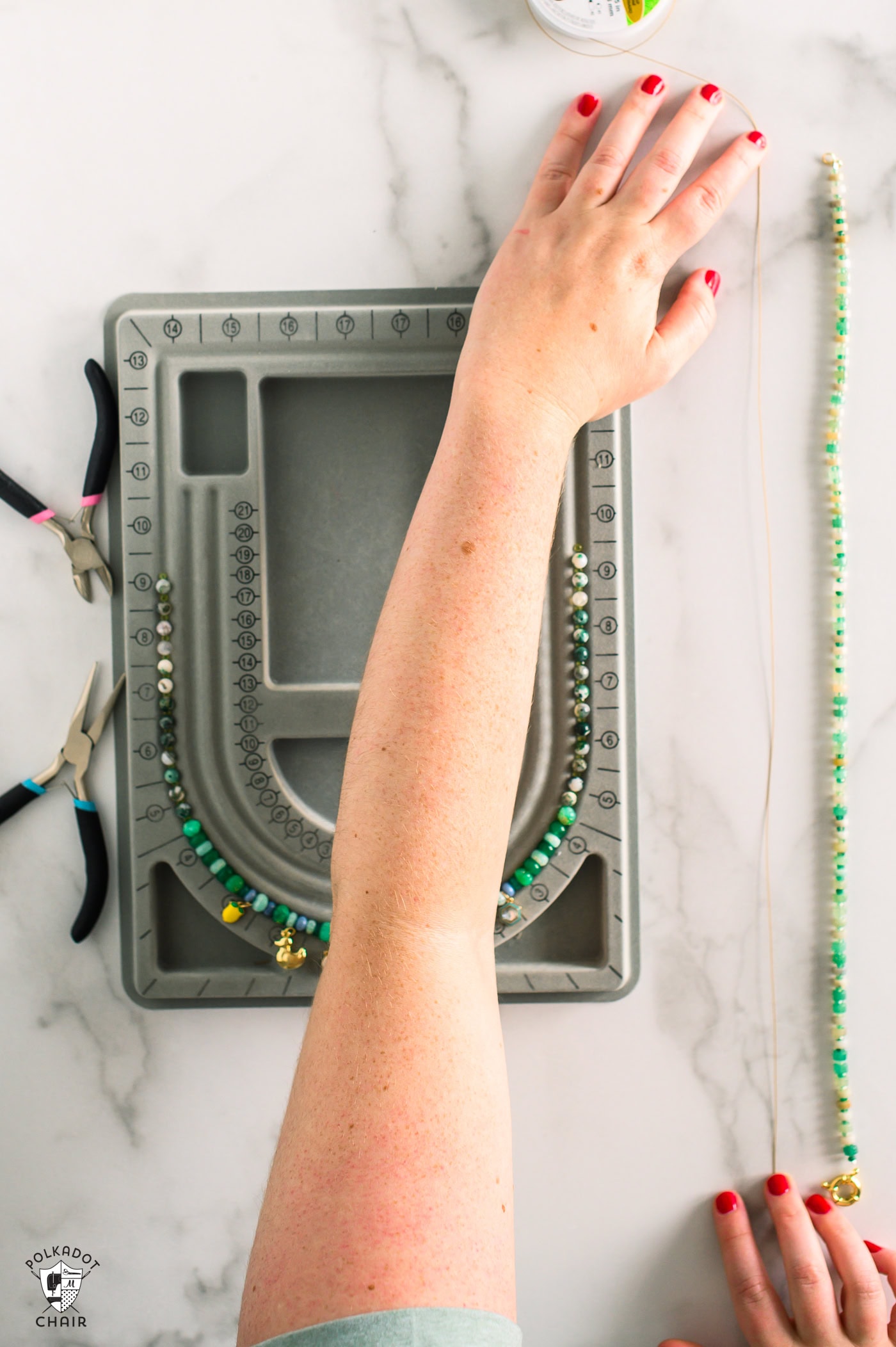 Easy Beaded Charm Necklace Tutorial with Step-by-Step Photos - Polka ...