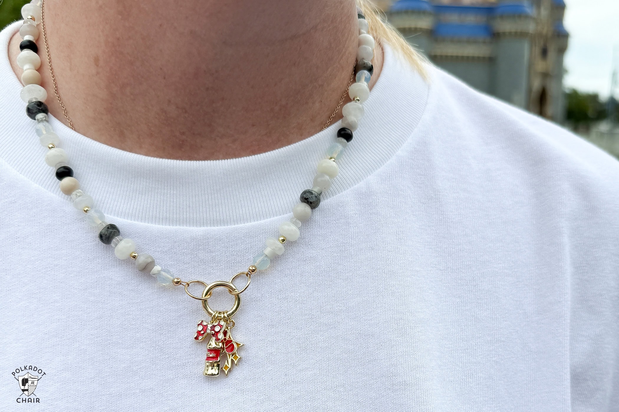 Easy Beaded Charm Necklace Tutorial with Step-by-Step Photos - Polka ...