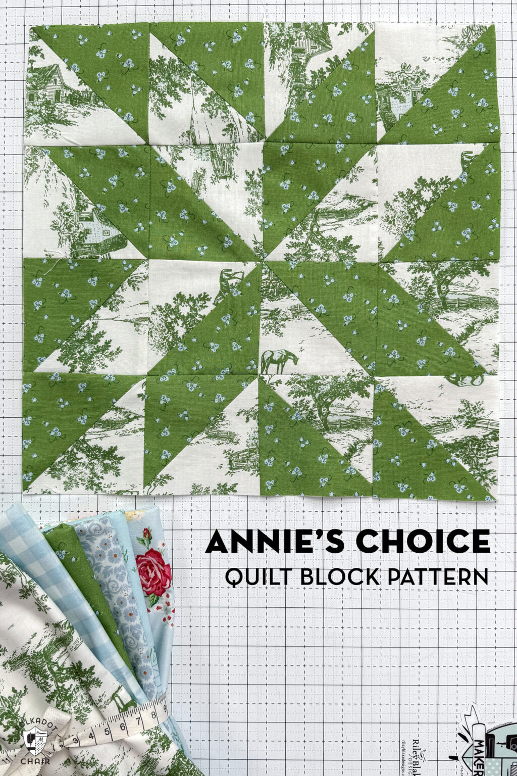 Annie's Choice 12" Quilt Block Tutorial - The Polka Dot Chair