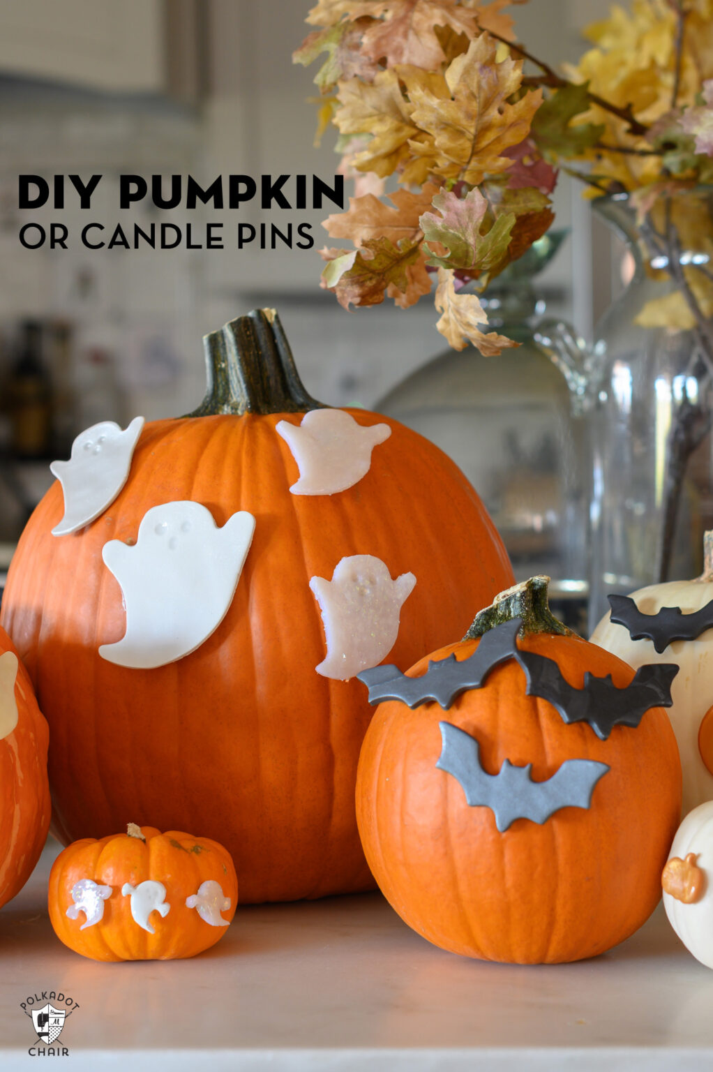 DIY Halloween Pumpkin and Candle Pins - The Polka Dot Chair