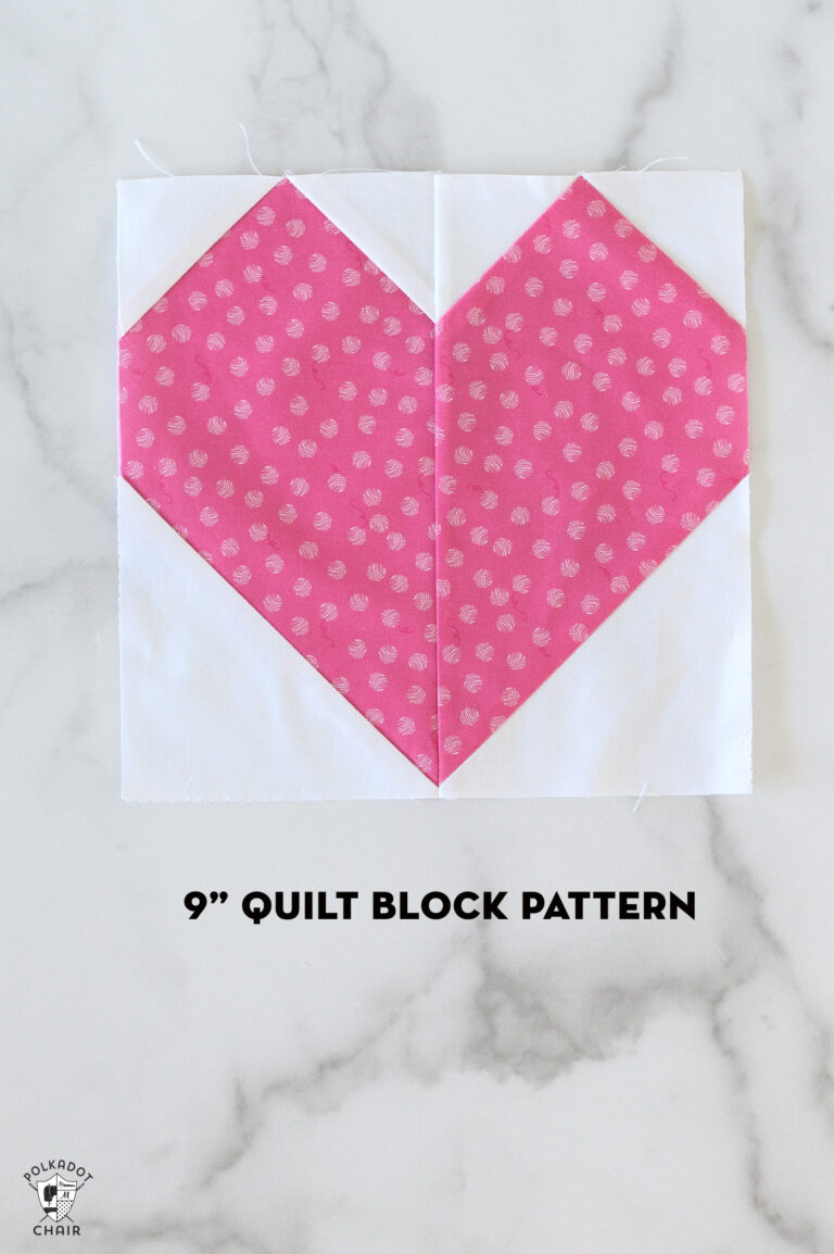 Simple Heart Quilt Block Tutorial (Beginner-Friendly + 3 Sizes!) - The ...
